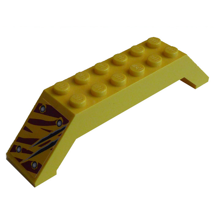 LEGO Yellow Slope 2 x 2 x 10 (45°) Double with Dark-Red Tiger Stripes ...
