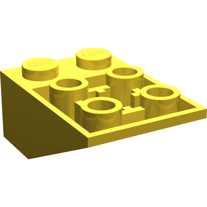 LEGO Yellow Slope 2 x 3 (25°) Inverted with Connections between Studs ...