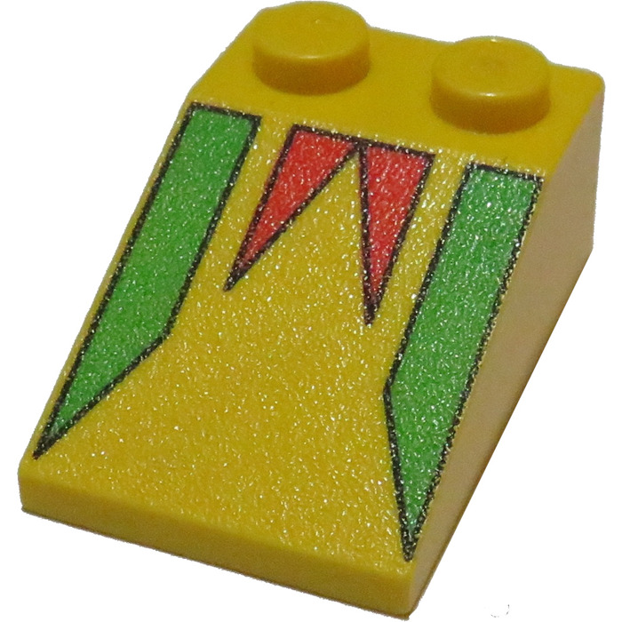 LEGO Slope 2 x 3 (25°) with Red and Green with Rough Surface (3298 / ...