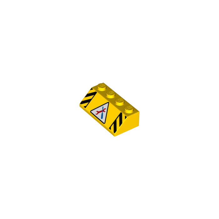 LEGO Slope 2 x 4 (45°) with Tools and Hazard Stripes with Smooth ...
