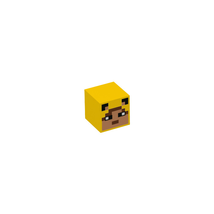 LEGO Yellow Square Minifigure Head with Ocelot Face (19729 / 78779 ...