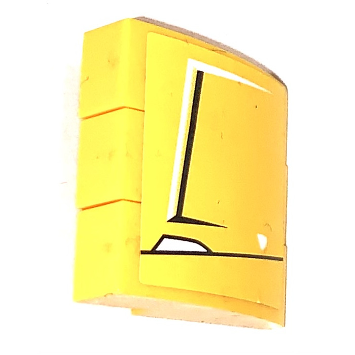 LEGO Yellow Stickered Assembly with Black Lines on yellow left side ...