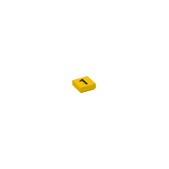 LEGO Yellow Tile 1 x 1 with Number "1" (Black) with Groove (80403 / ...