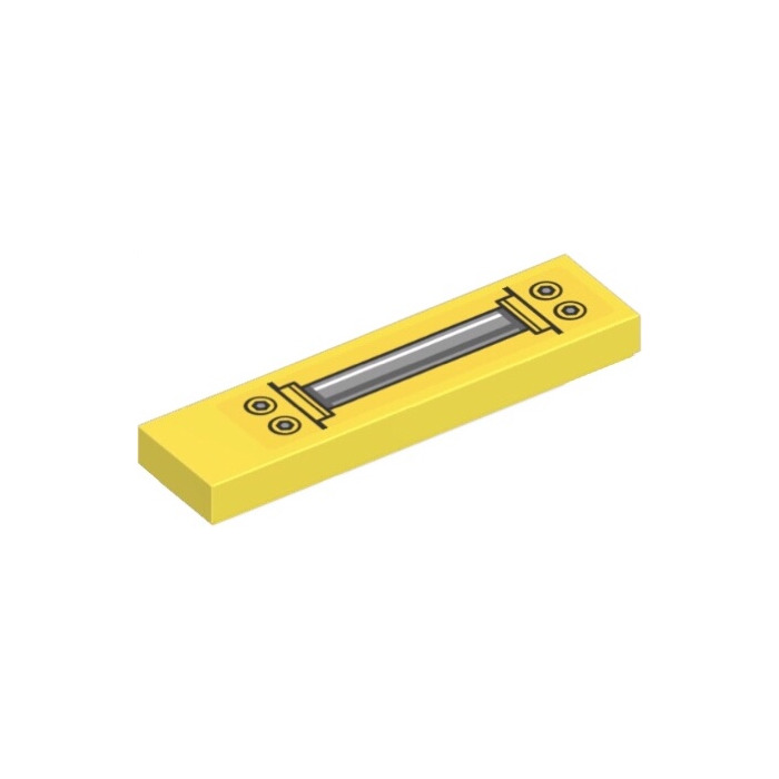 LEGO Yellow Tile 1 x 4 with Bar Sticker (2431) | Brick Owl - LEGO ...