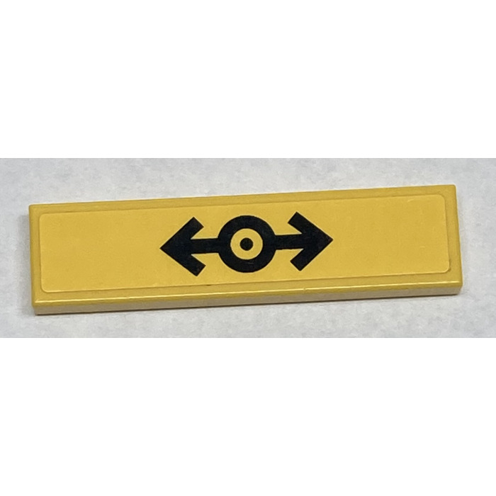 LEGO Yellow Tile 1 x 4 with Black Train Logo on Yellow Background ...