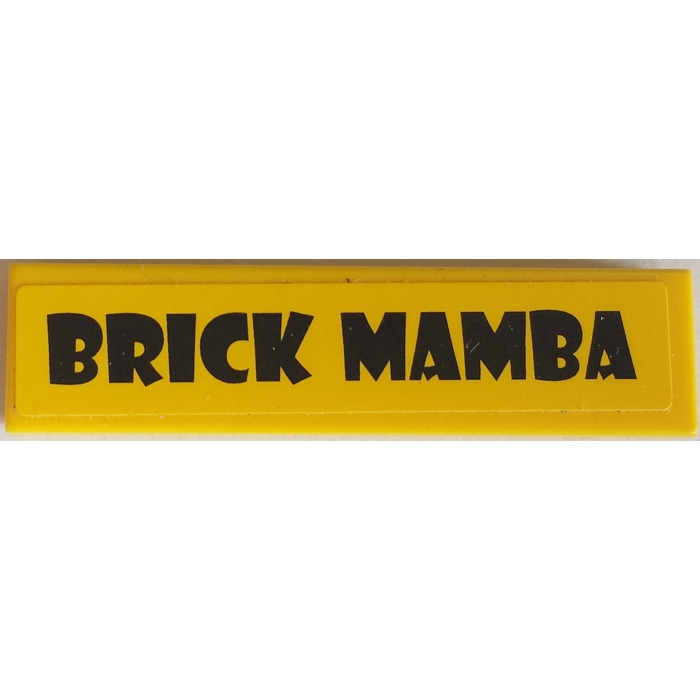 LEGO Yellow Tile 1 x 4 with Brick Mamba Sticker (2431) | Brick Owl ...