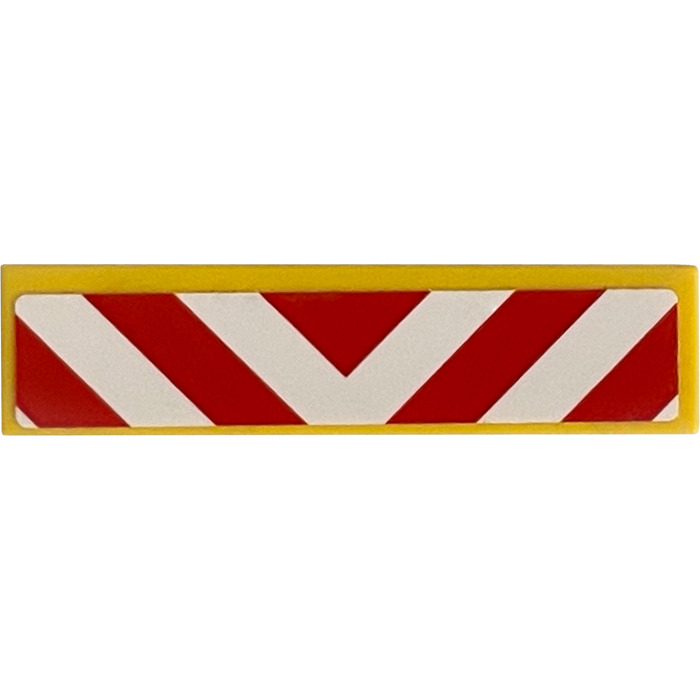 LEGO Yellow Tile 1 x 4 with Red/White Hazard Chevrons Sticker (2431 ...