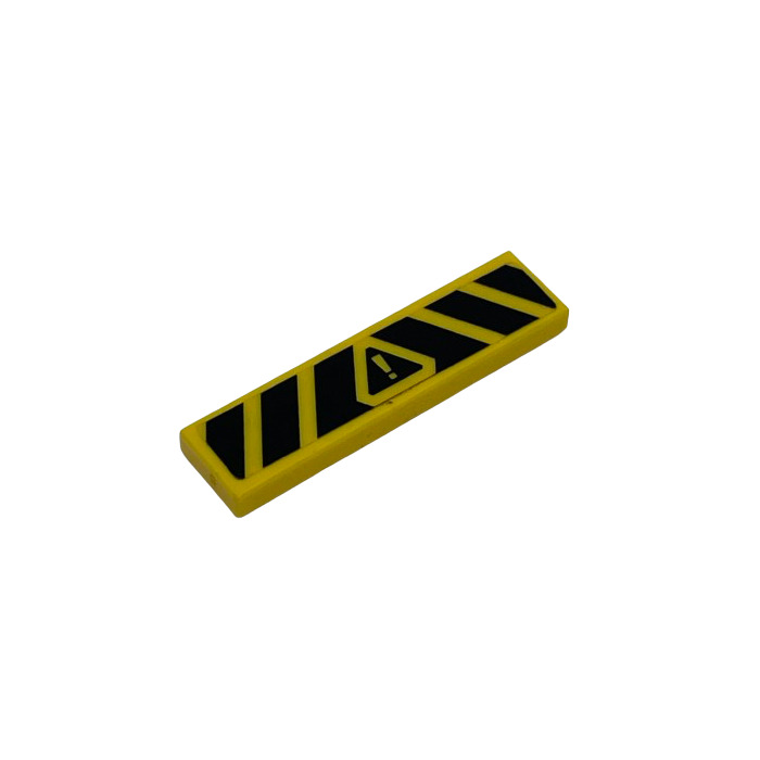 LEGO Tile 1 x 4 with Warning Triangle and Black Danger Stripes Sticker ...