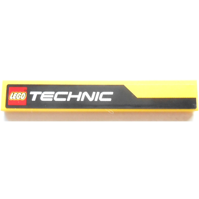 LEGO Yellow Tile 1 x 6 with Technic Logo Left Sticker (6636) | Brick ...