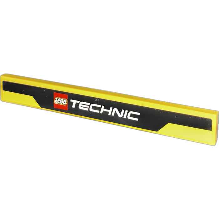 LEGO Tile 1 x 8 with Lego Technic Logo on Black stripe Sticker (4162 ...