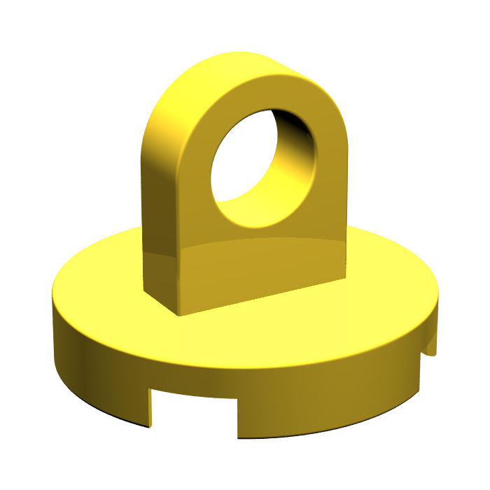 LEGO Yellow Tile 2 x 2 Round (Thin Lifting Ring, "X" Bottom) (2376 ...