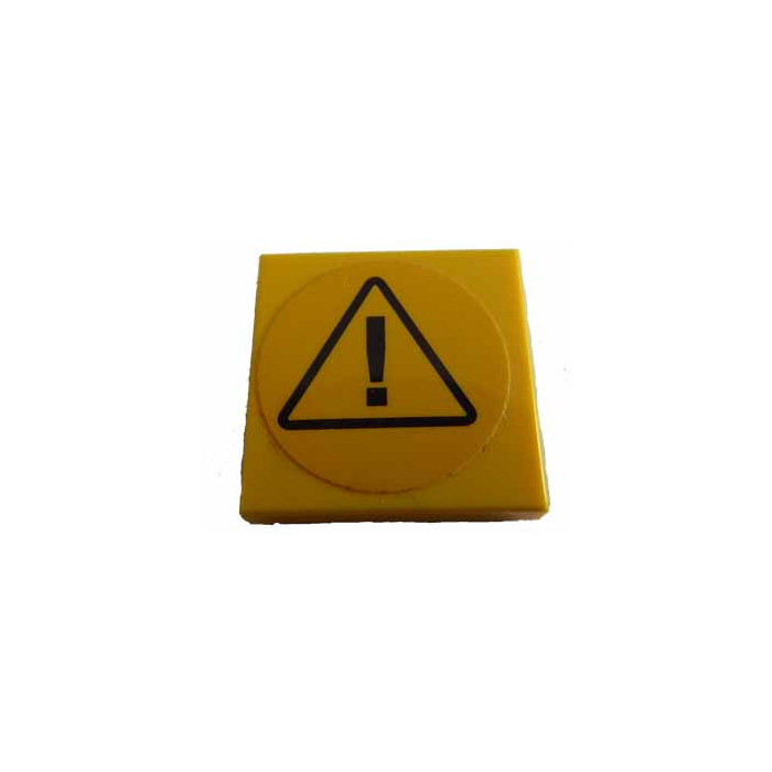 LEGO Yellow Tile 2 x 2 with Black Warning Sign Sticker with Groove ...