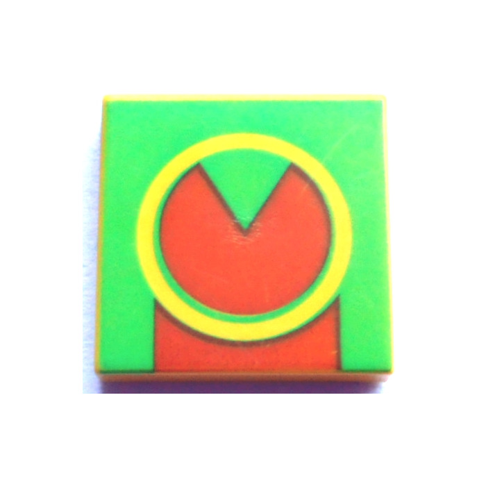 LEGO Tile 2 x 2 with Green Podracer Logo with Groove (3068 / 84461 ...