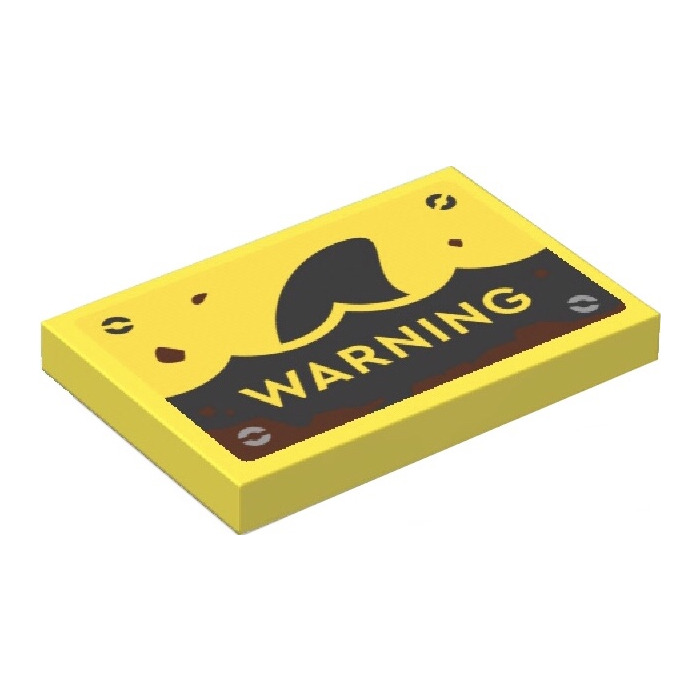 LEGO Tile 2 x 3 with DANGER and Shark Fin Sticker (26603) | Brick Owl ...