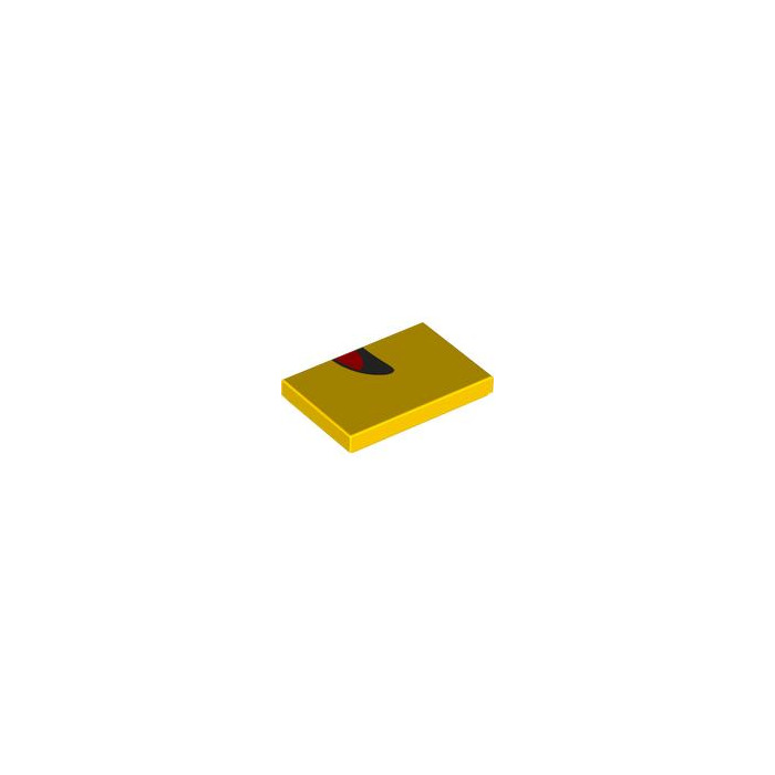 LEGO Yellow Tile 2 x 3 with Peely Bone Half Mouth (26603 / 109238 ...