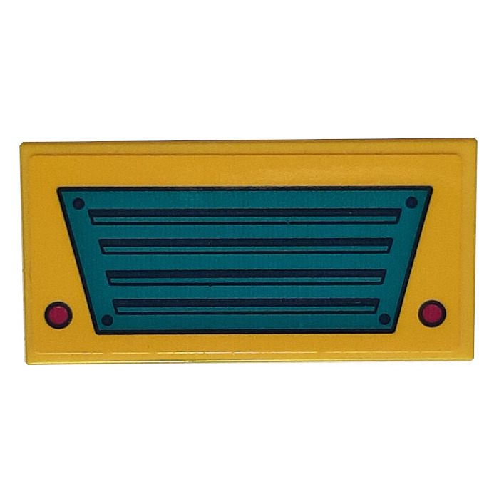 LEGO Tile 2 x 4 with Dark Turquoise Vehicle Grille Sticker (87079 ...