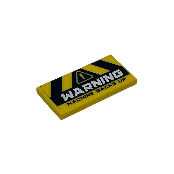LEGO Tile 2 x 4 with 'WARNING MACHINE BACKS UP' Sticker (87079) | Brick ...