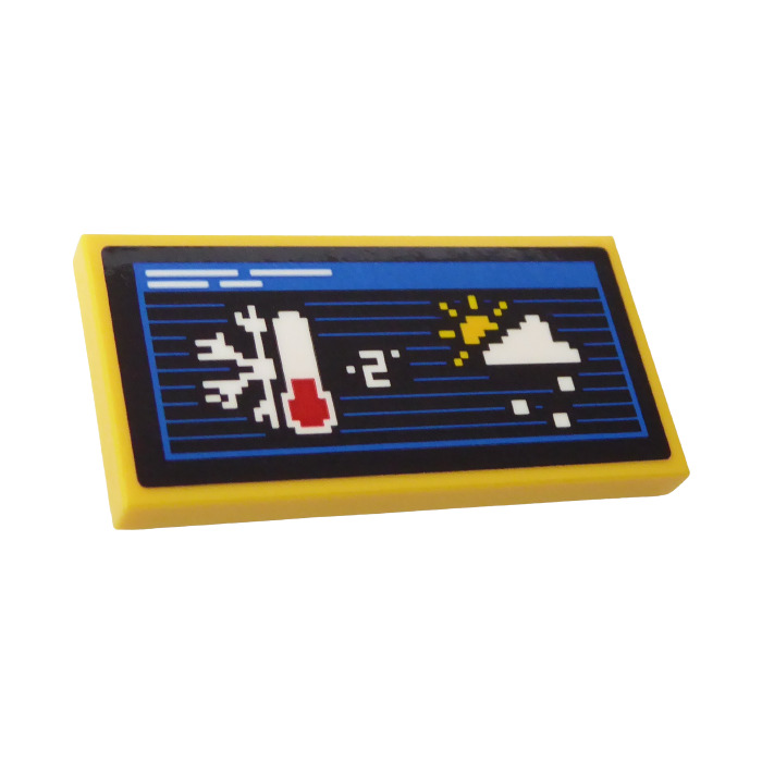 LEGO Tile 2 x 4 with Weather Forecast Sticker (87079) | Brick Owl ...