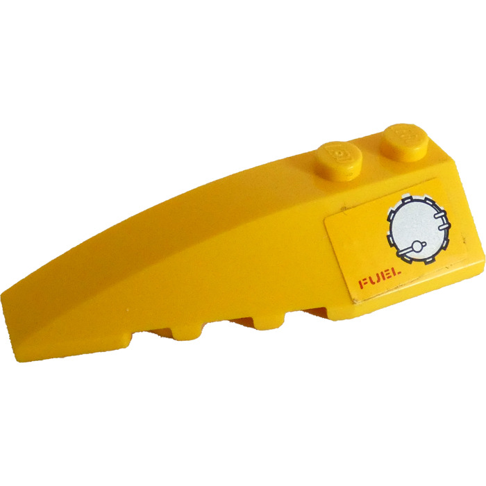 LEGO Yellow Wedge 2 x 6 Double Left with Fuel Cap (Left) Sticker (41748 ...