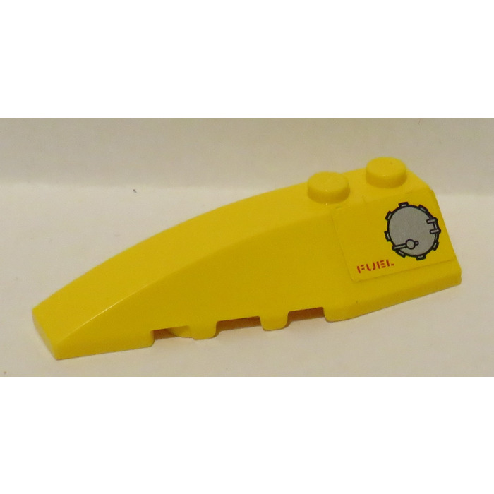 LEGO Yellow Wedge 2 x 6 Double Left with Fuel Cap (Left) Sticker (41748 ...