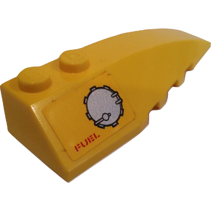 LEGO Yellow Wedge 2 x 6 Double Right with Fuel Cap (Right) Sticker ...