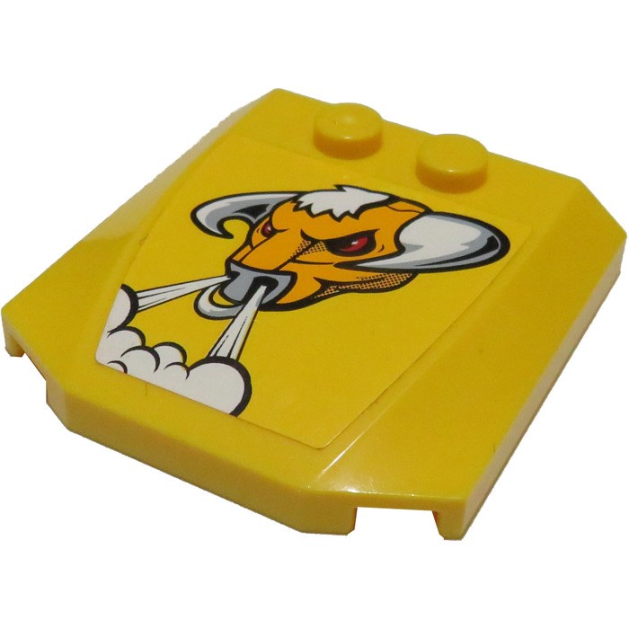 LEGO Yellow Wedge 4 x 4 Curved with Yellow Bulls Head Sticker (45677 ...