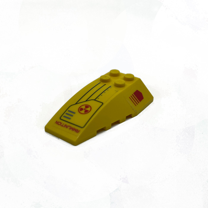 LEGO Yellow Wedge 6 x 4 Triple Curved with Radioactivity Warning and ...