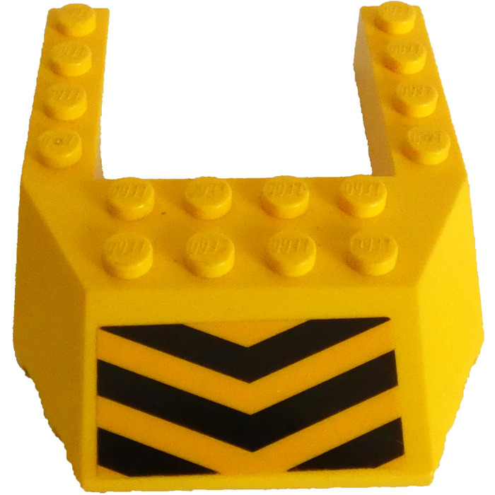 LEGO Wedge 6 x 8 with Cutout with Black and Yellow Chevrons Sticker ...