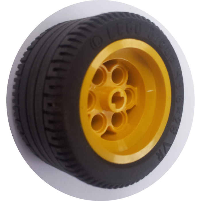 LEGO Yellow Wheel 49.6 x 28 VR with Tyre 49.6 x 28 VR | Brick Owl ...