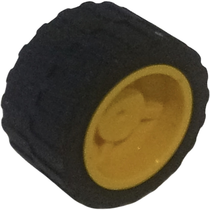 LEGO Yellow Wheel Hub 14.8 x 16.8 with Centre Groove with Tire 24 x 14 ...