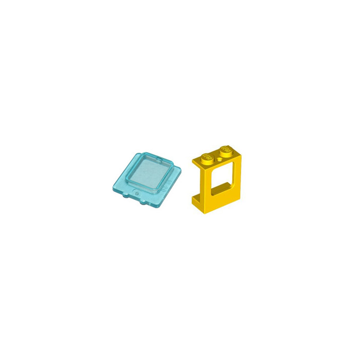 LEGO Window 1 x 2 x 2 (Plane) with Transparent Light Blue Glass | Brick Owl