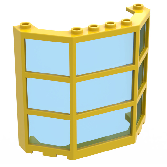 LEGO Yellow Window Bay 3 x 8 x 6 with Transparent Dark Blue Glass ...