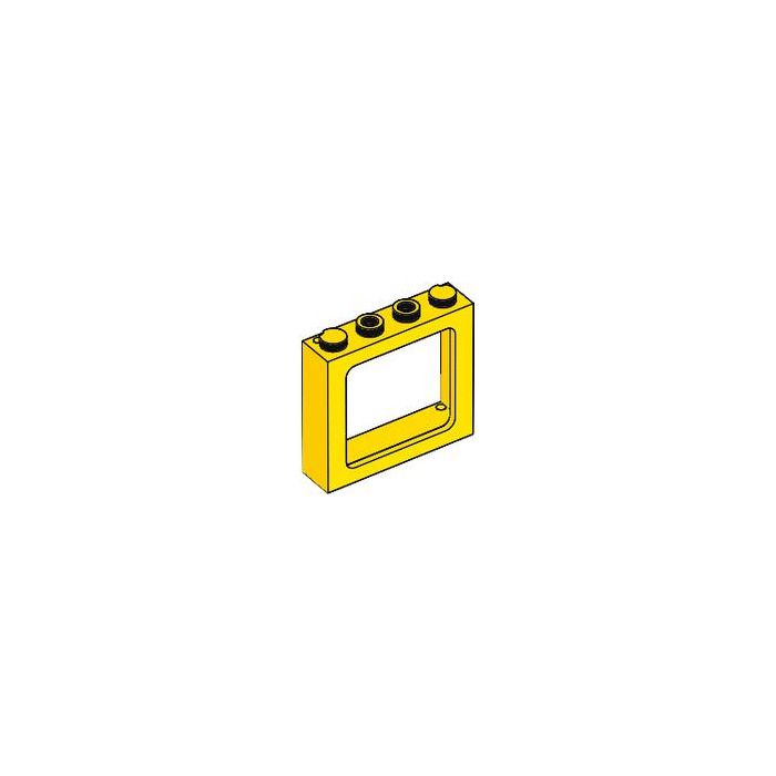 LEGO Yellow Window Frame 1 x 4 x 3 (center studs hollow, outer studs ...