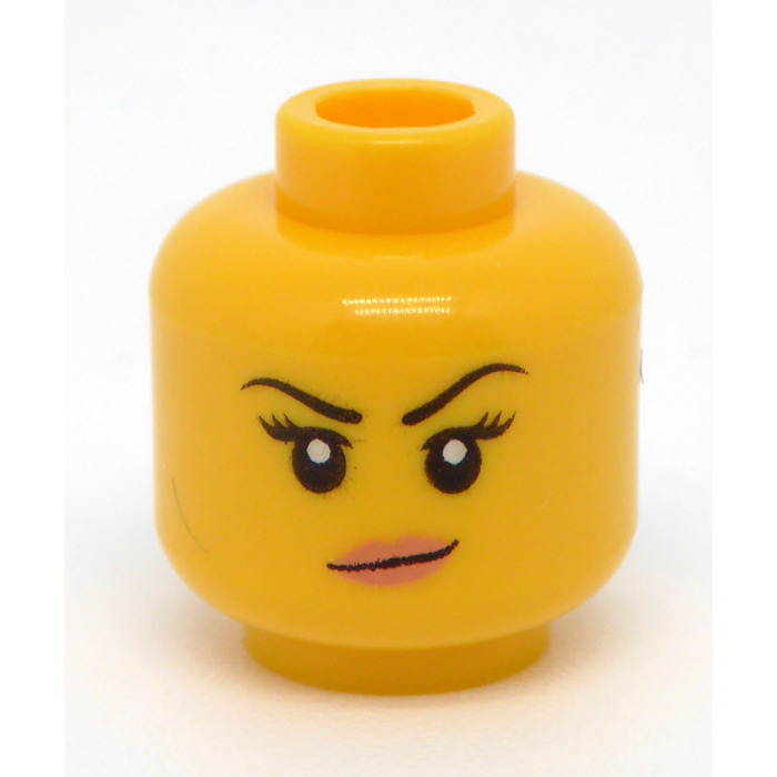 LEGO Yellow Woman in Dirt Bike Helmet Minifigure Head (3626 / 38285 ...