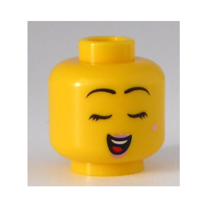 LEGO Yellow Woman with Dark Azure Hair Minifigure Head (3626 / 68587 ...