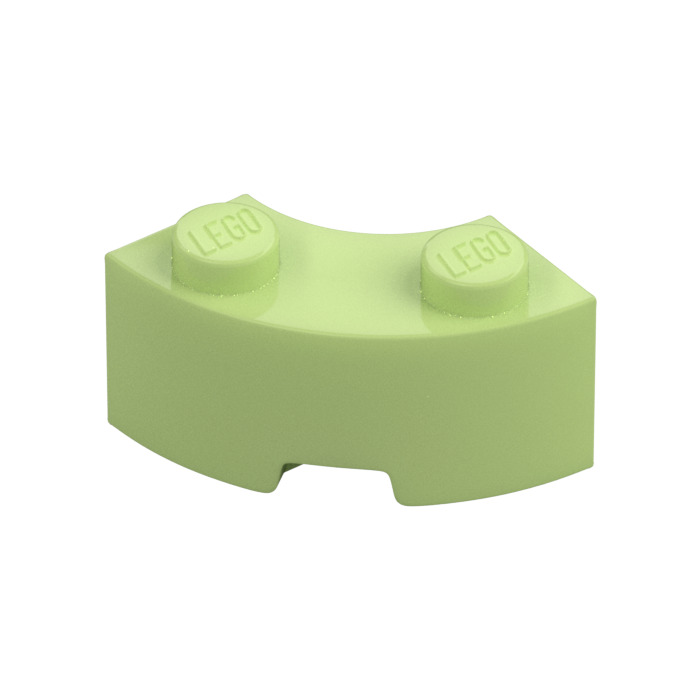 LEGO Yellowish Green Brick 2 x 2 Round Corner with Stud Notch and ...