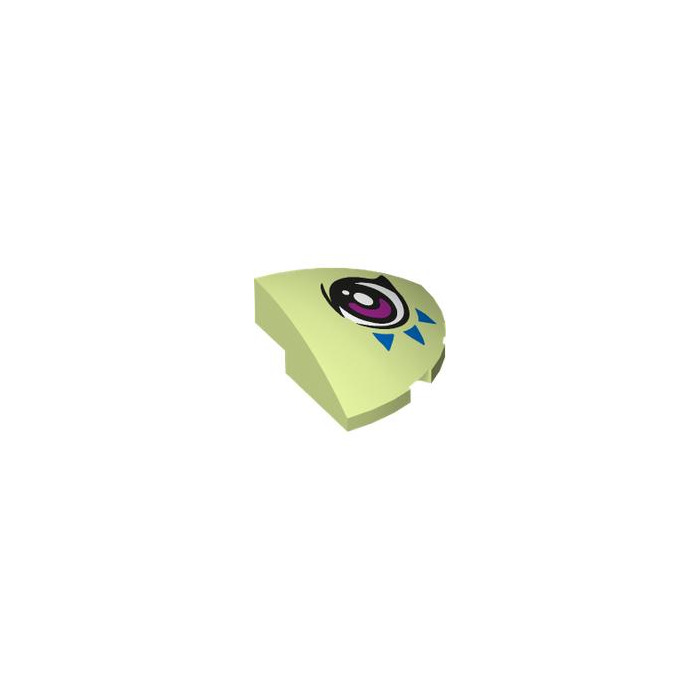 LEGO Yellowish Green Slope 1 x 3 x 3 Curved Round Quarter with Eye ...