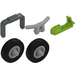 LEGO Lime Scooter with Gray Stand, Gray Handlebars, Gray Wheels | Brick Owl