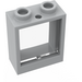 LEGO Medium Stone Gray Window 1 x 2 x 2 with Transparent Glass | Brick Owl
