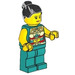 LEGO Musician with Dark Turquoise Outfit and Top Knot Bun (Singing ...