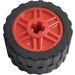 LEGO Red Wheel Rim Ø18 x 14 with Axle Hole with Tire 24 x 14 Shallow ...