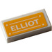 LEGO Tile 1 x 2 with Elliot nameplate Sticker with Groove (3069 ...