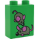 Duplo Bright Green Brick 1 x 2 x 2 with Two Mice (4066 / 41472) | Brick ...
