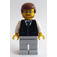 LEGO Man with Reddish Brown Hair, Glasses, Black Vest and Blue Striped ...