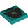 LEGO Dark Turquoise Tile 2 x 2 with Car Grille with Bull Head with ...