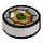 LEGO Flat Silver Tile 1 x 1 Round with Slytherin's Locket with Gold ...