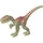 LEGO Olive Green Coelophysis with Dark Red Stripes and Yellow Eyes ...