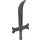 LEGO Pearl Dark Gray Curved Sword with Wide Hilt (7368) | Brick Owl