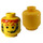 LEGO Yellow Minifig Head with Headset Over Red Orange Hair & Eyebrows ...